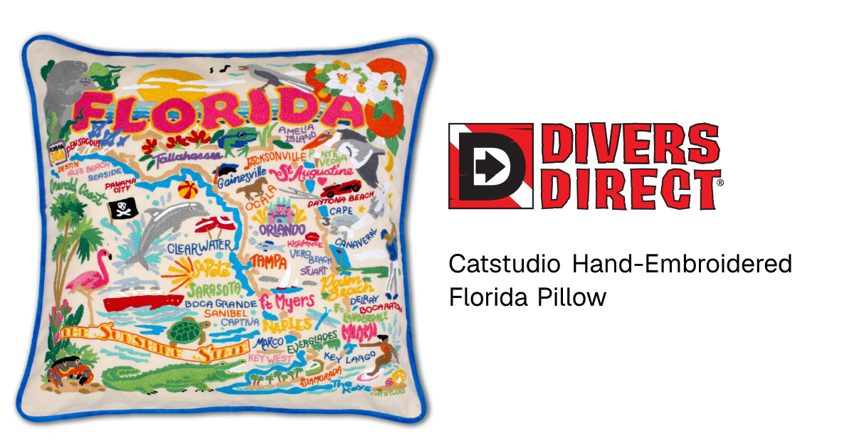 Catstudio Hand-Embroidered Florida Pillow