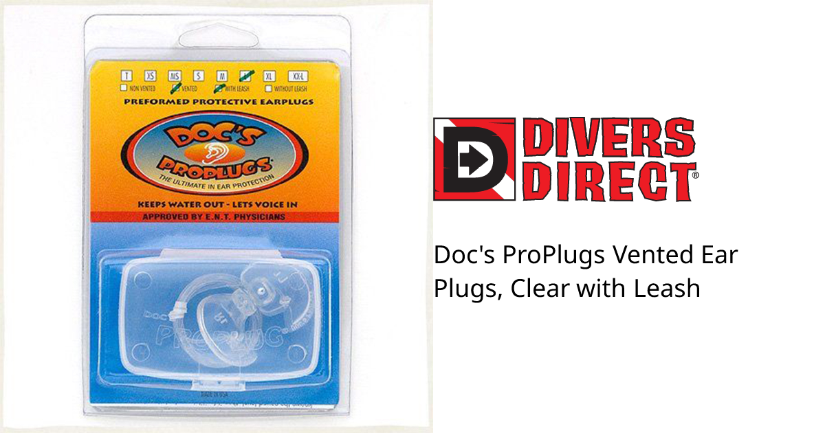 Doc's ProPlugs Vented Ear Plugs, Clear with Leash