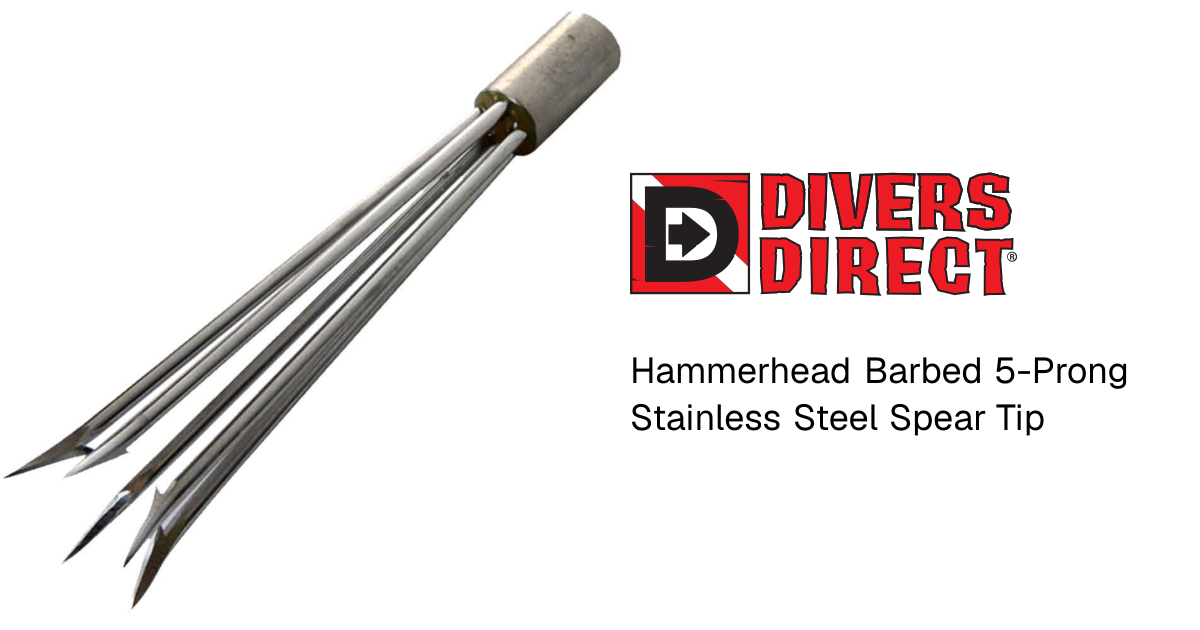 Hammerhead Barbed 5-Prong Stainless Steel Spear Tip