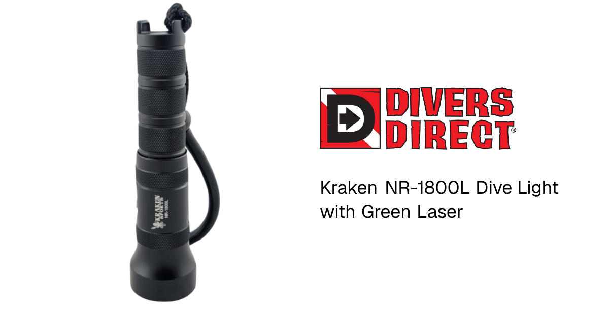 Kraken NR-1800L Dive Light with Green Laser