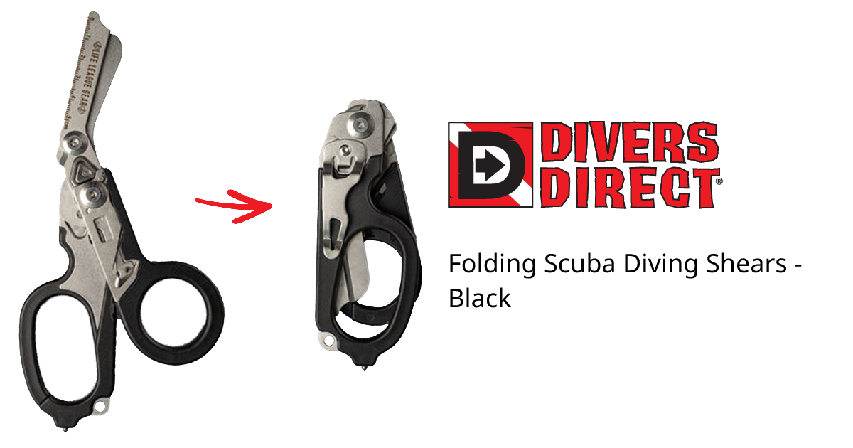 Folding Scuba Diving Shears - Black