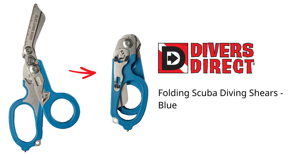 Folding Scuba Diving Shears - Blue
