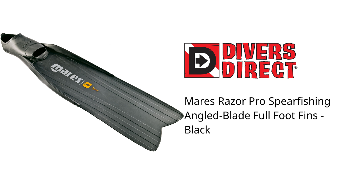 Mares Razor Pro Spearfishing Angled-Blade Full Foot Fins - Black