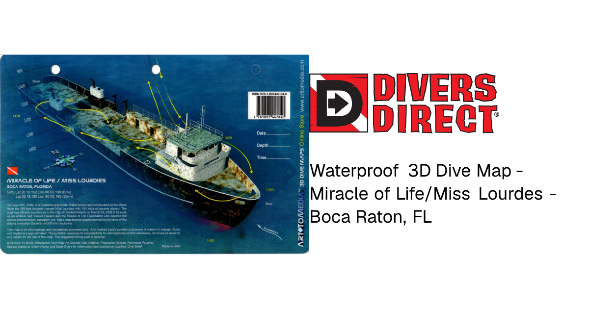 Waterproof 3D Dive Map - Miracle of Life/Miss Lourdes - Boca Raton, FL