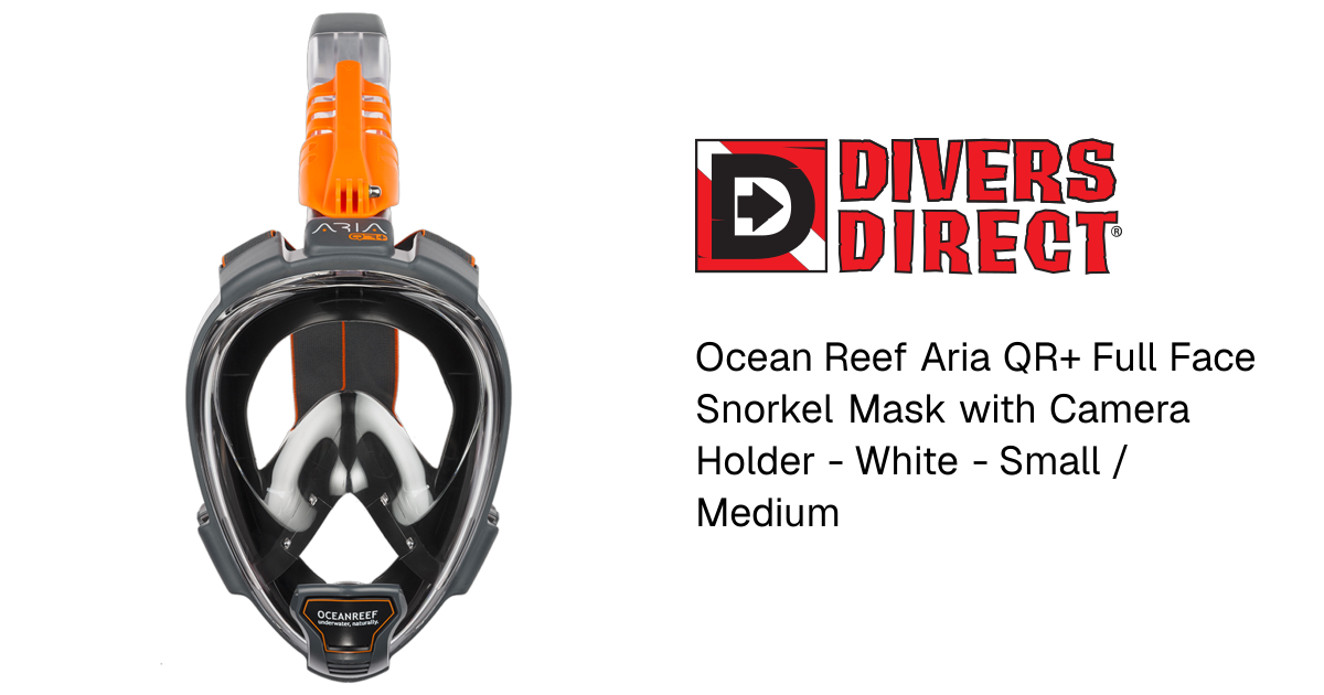 Ocean Reef Aria QR+ Full Face Snorkel Mask with Camera Holder - White ...