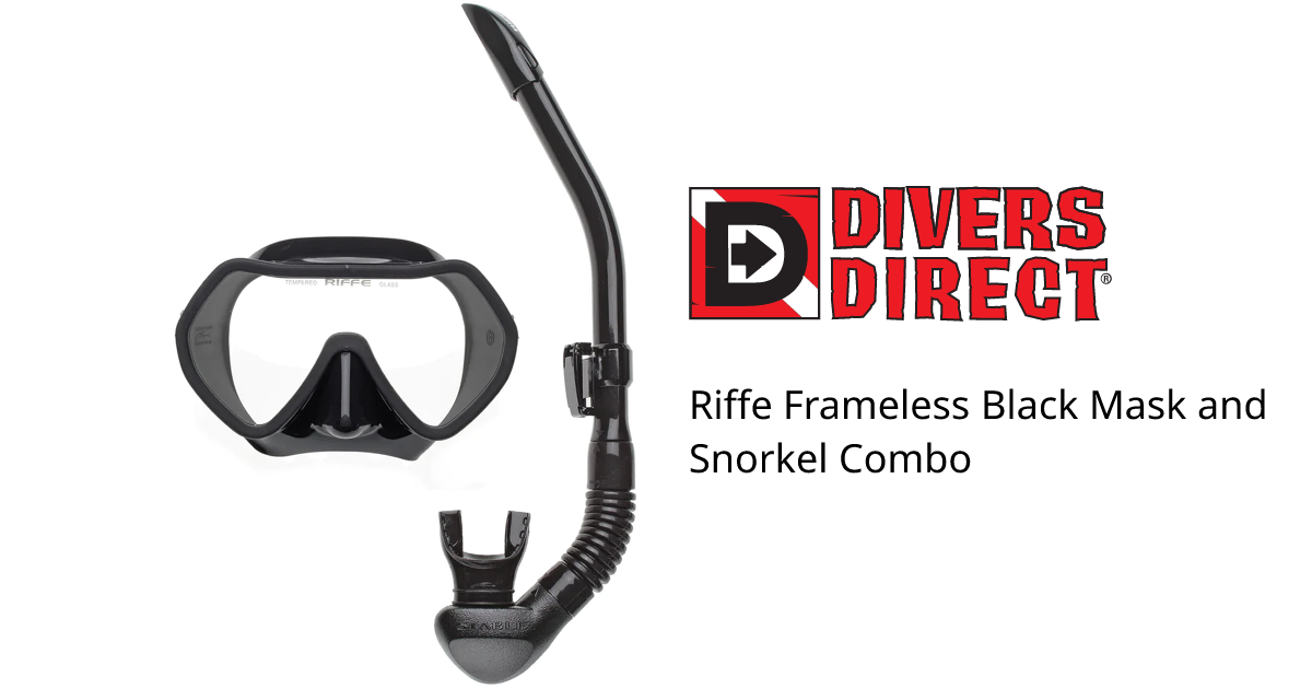 Riffe Frameless Black Mask and Snorkel Combo