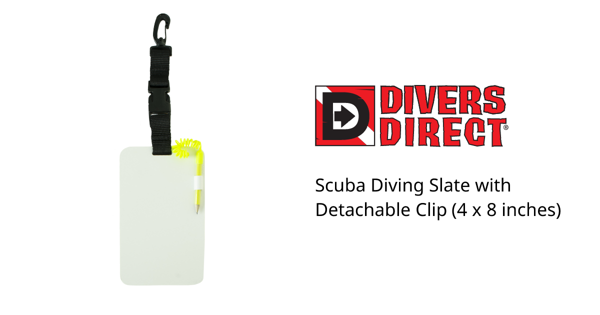 Scuba Diving Slate with Detachable Clip (4 x 8 inches)
