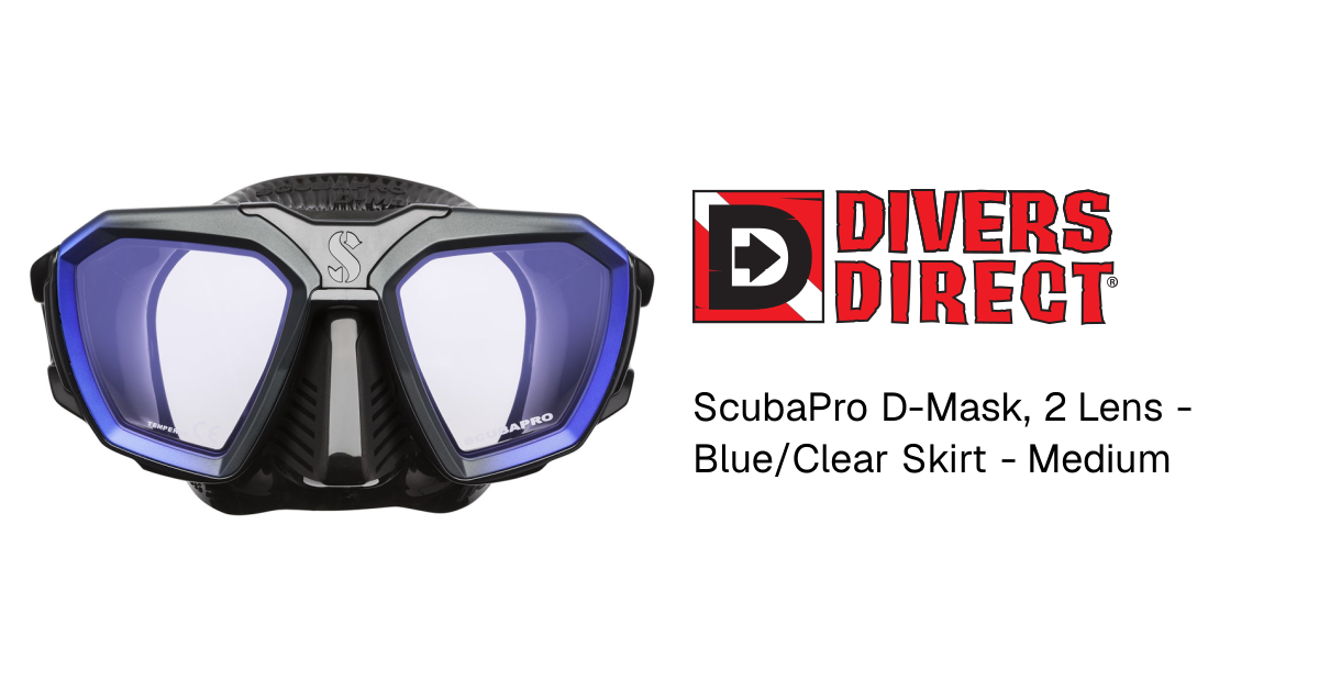 ScubaPro D-Mask, 2 Lens - Blue/Clear Skirt - Medium