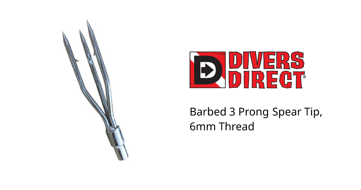 Barbed 3 Prong Spear Tip, 6mm Thread